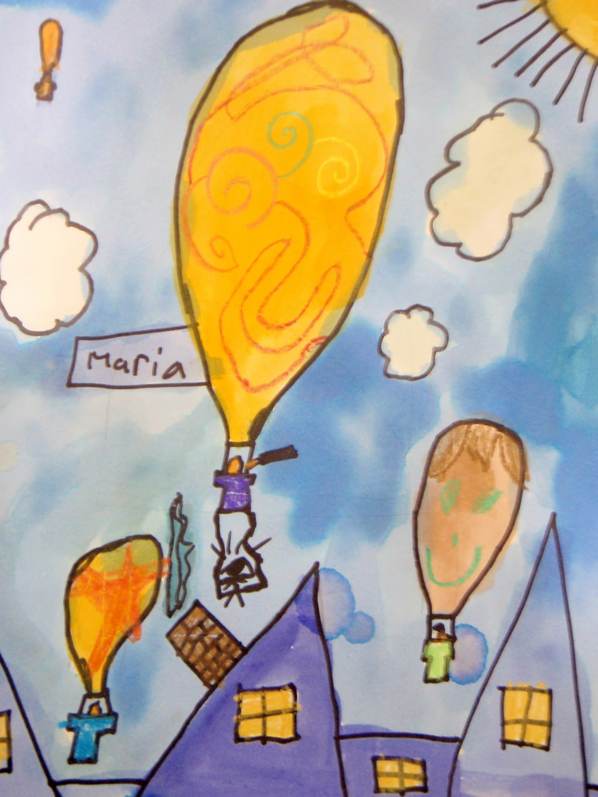 Fayston Elementary Art: Up, Up and Away! Hot Air Balloons by Third and ...