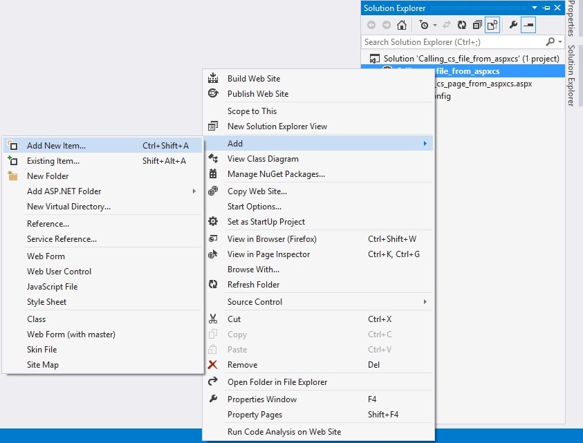 Imagination Hunt: How to call .cs file from .aspx.cs file in asp.net c#?