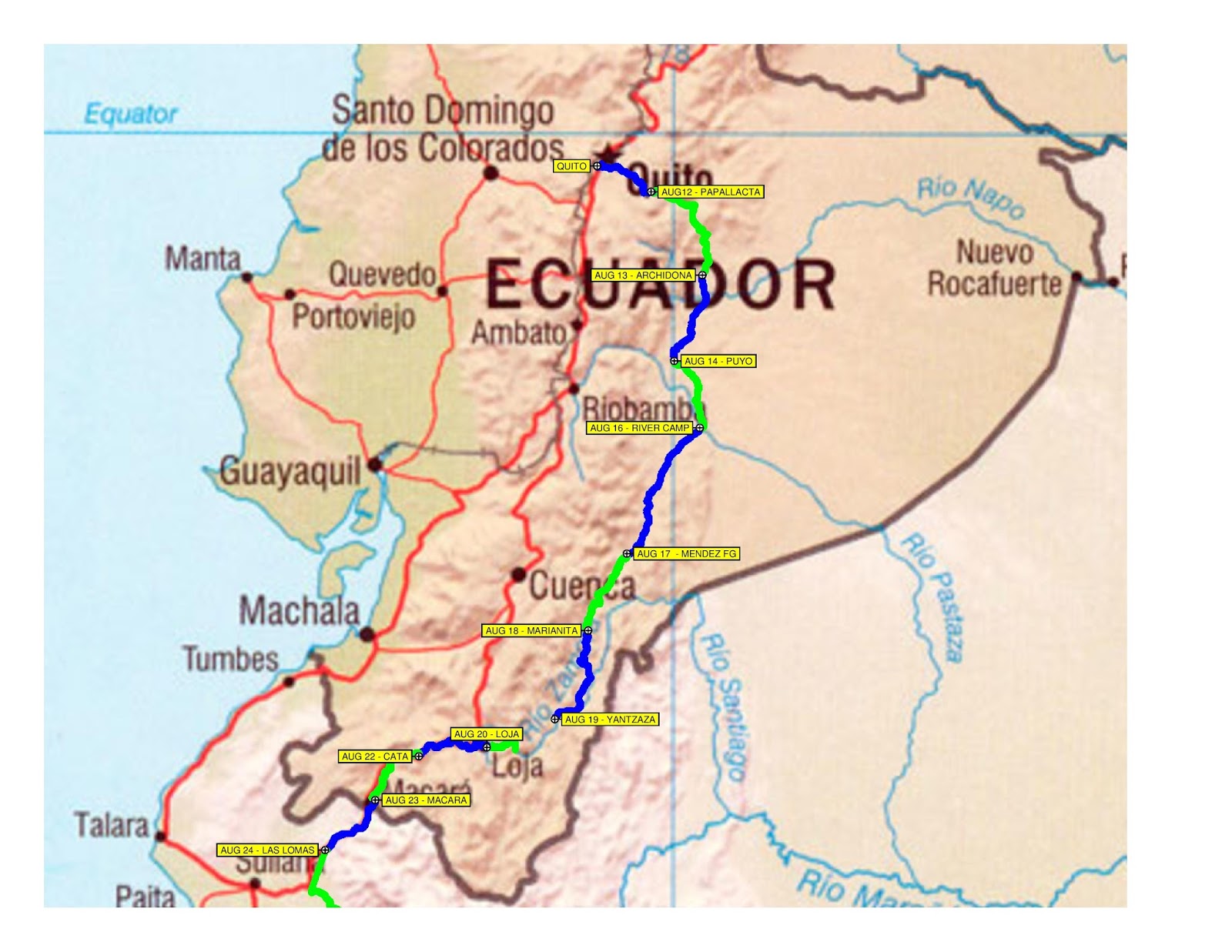 2015 Ecuador & Peru: MAPS OF THE TOUR
