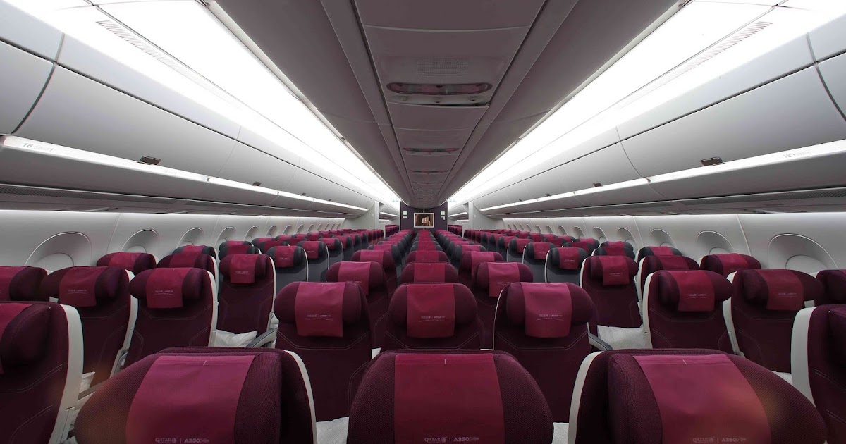 Qatar Airways Airbus A350-900 Economy Class Front and Rear View 4013