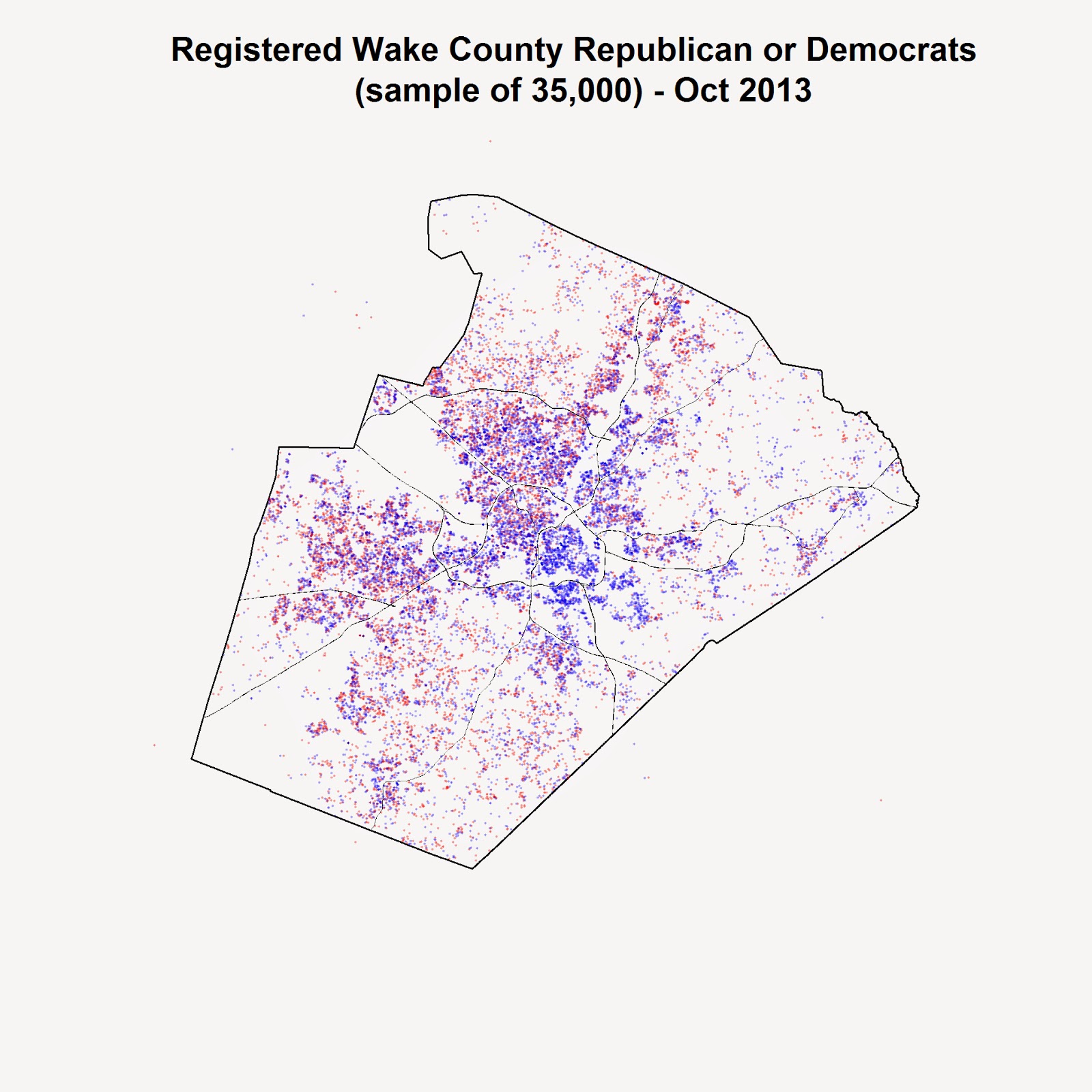 Doug's Hobby Journal: A Map of Registered Republicans and Democrats in ...