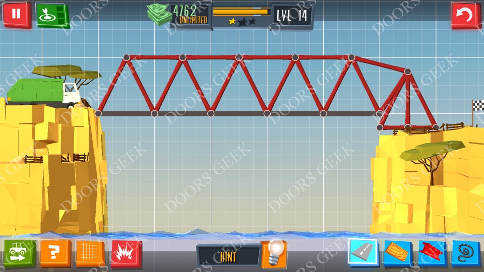 Build a Bridge! Level 14 Solutions ~ Doors Geek
