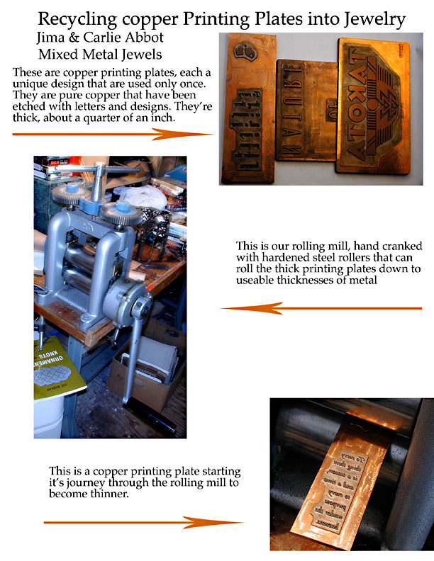Mixed Metal Jewels: Recycling Copper Printing Plates