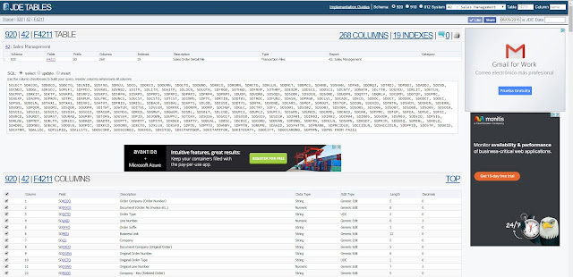 JDE & More: [JDE Edwards] JDETables - Reference Web Tables