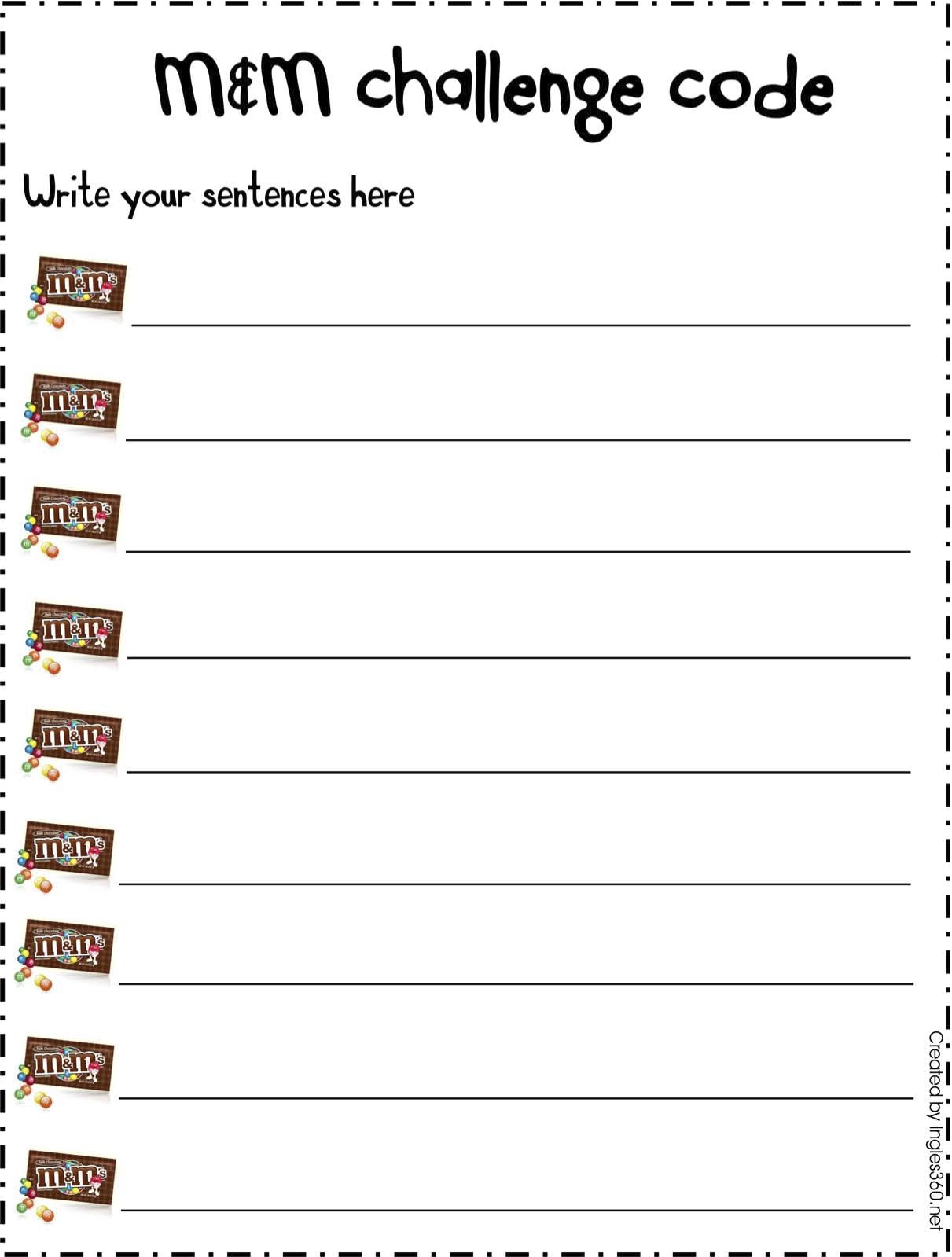 Three Week Fall: M&M Parts of Speech Bingo