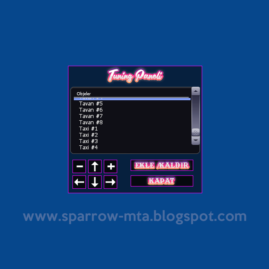 MTA SA Yeni Tuning Panel Scripti