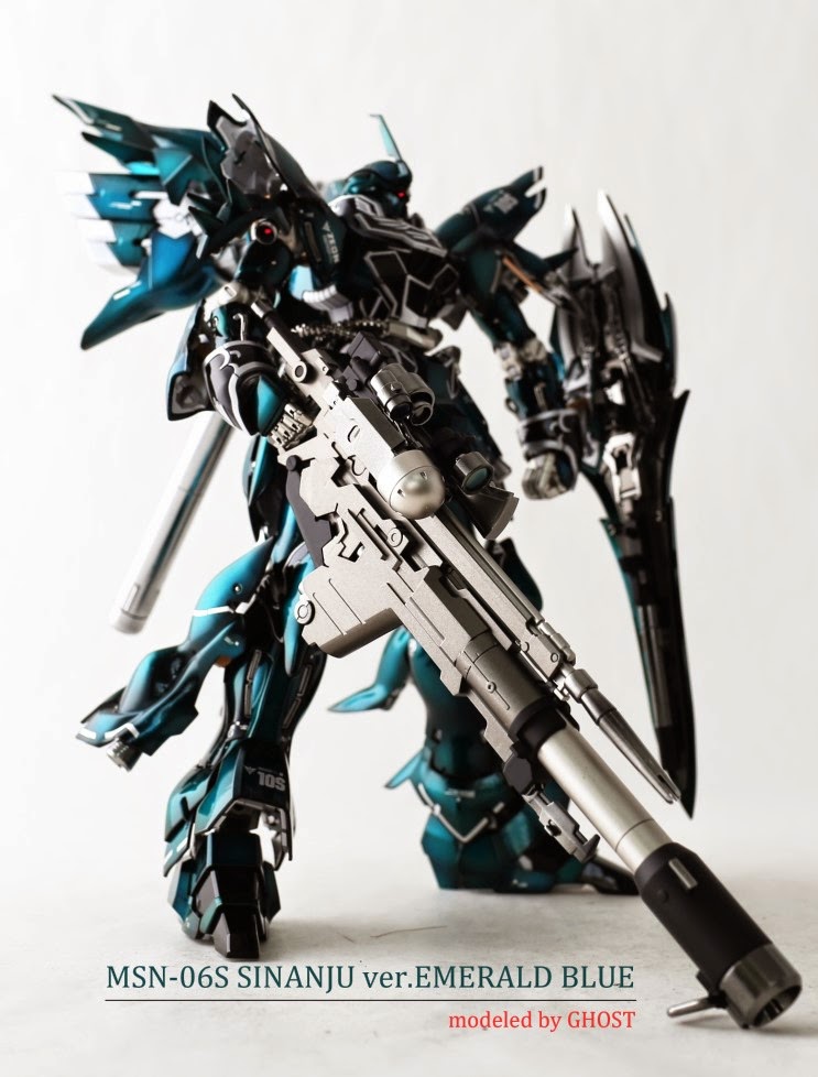 Custom Build: MG 1/100 MSN-06S Sinanju "Emerald Blue"