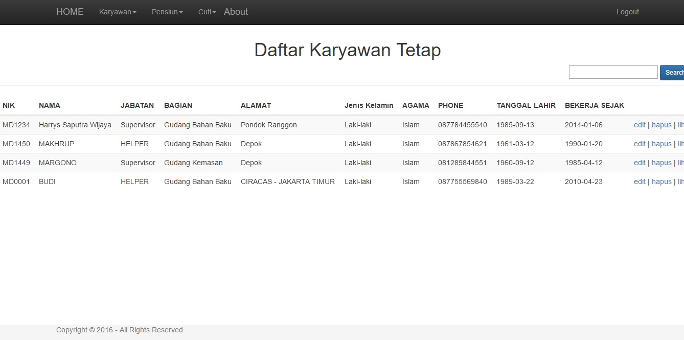 Contoh Program Java Sistem Informasi Karyawan/Pegawai - Dicha Spring ...