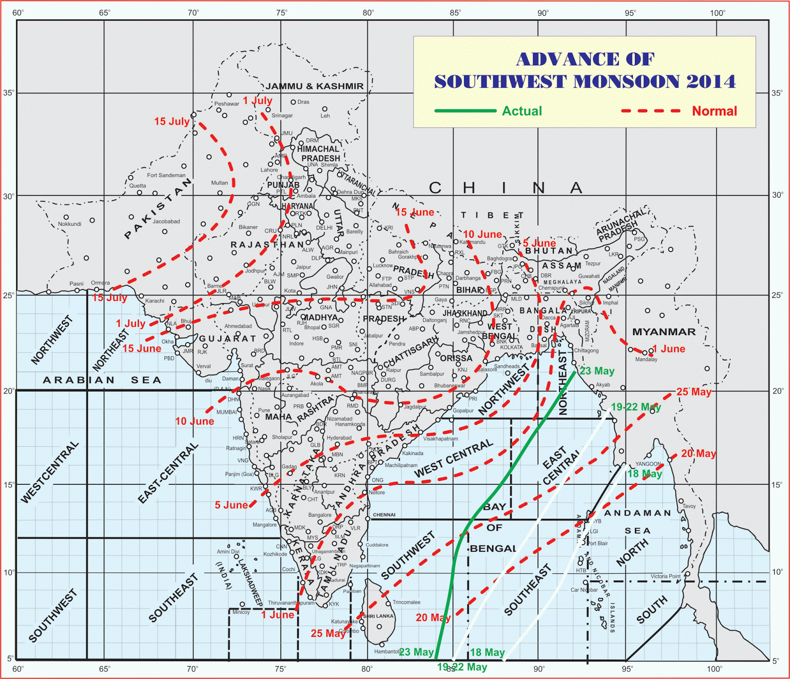 METD WEATHER: 2014 MONSOON ONSET FORECAST BY METD WEATHER (INDIMO)