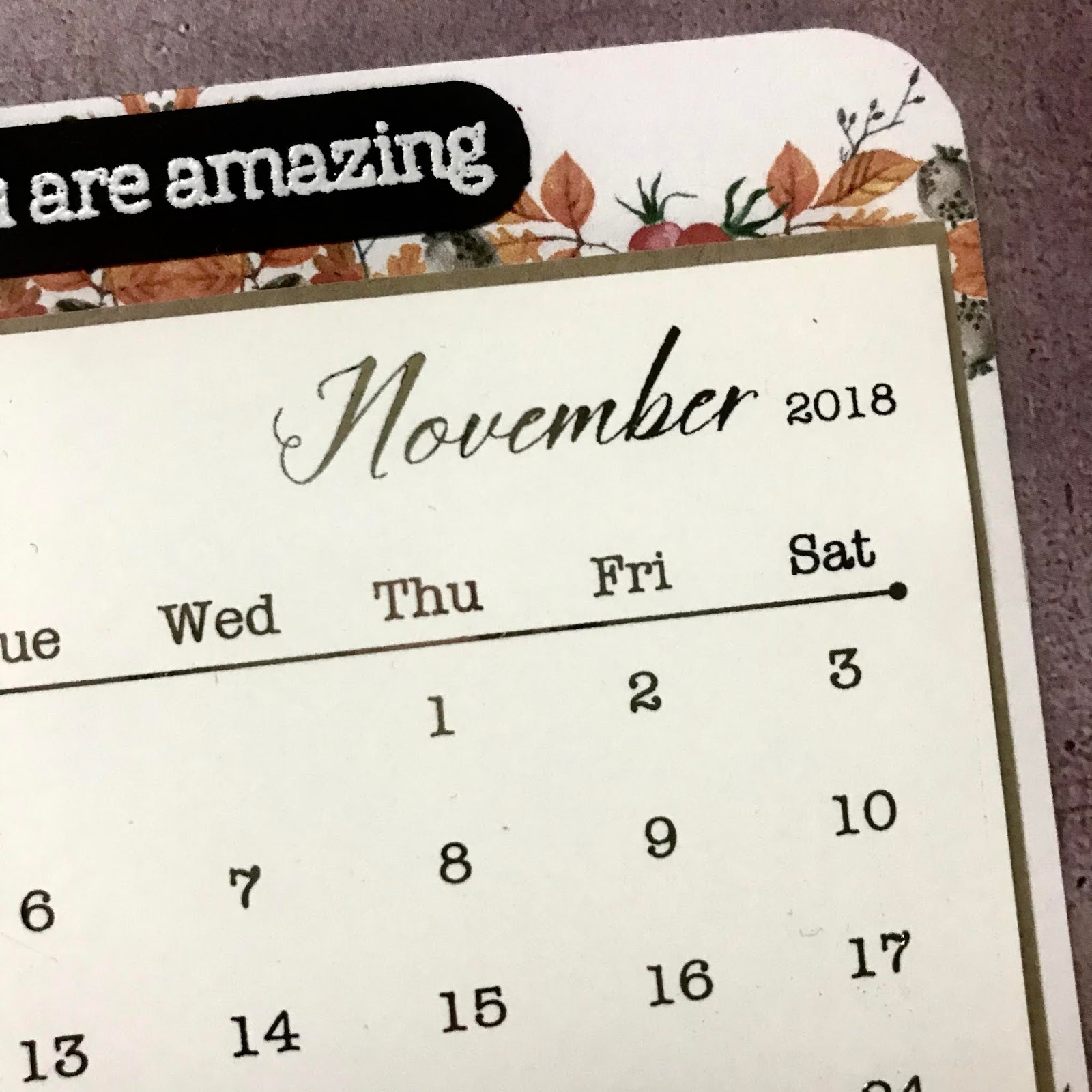 Crafted Charm Designs: November Calendar + Free Printable
