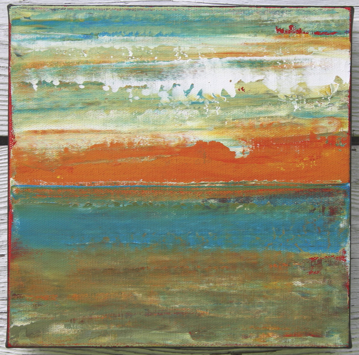 Sage Mountain Studio: Mini Abstract Landscape Painting - Sunset