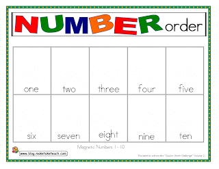 Classroom Freebies Too: Number Order Template for Math Centers