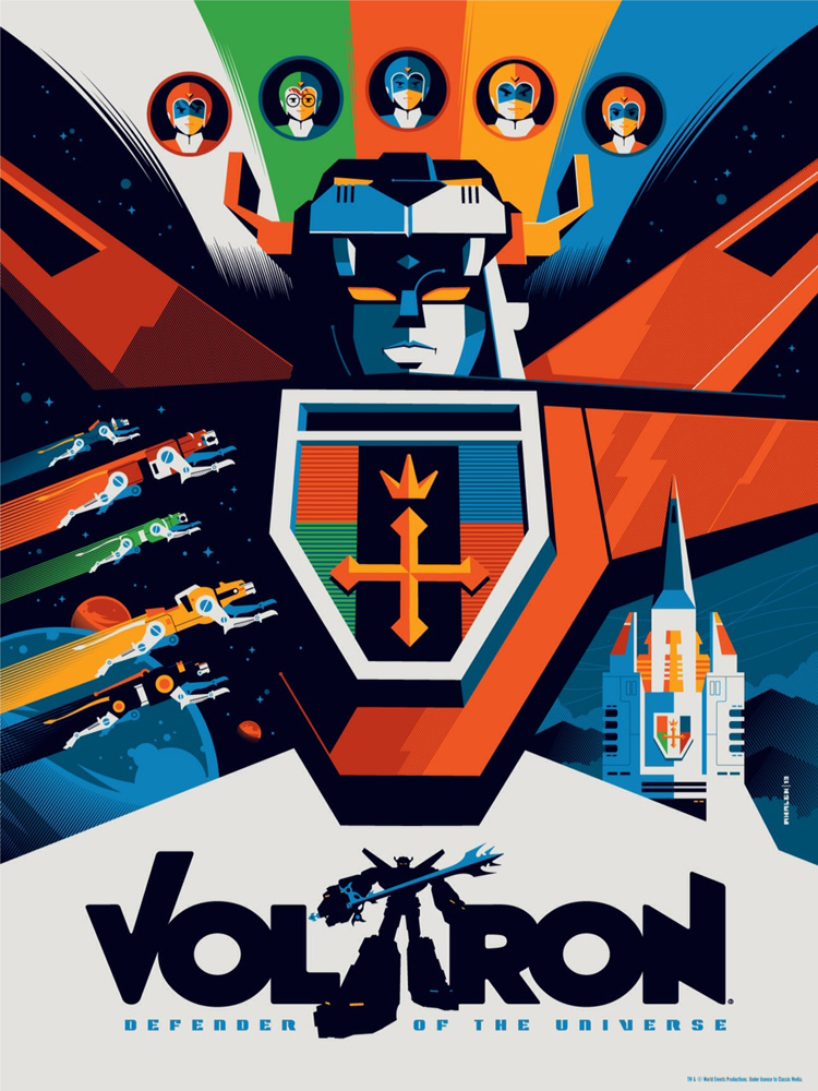 The Blot Says...: Voltron Screen Print by Tom Whalen