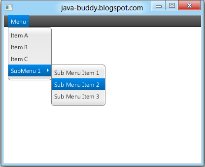 Java-Buddy: JavaFX 2.0: Add submenu