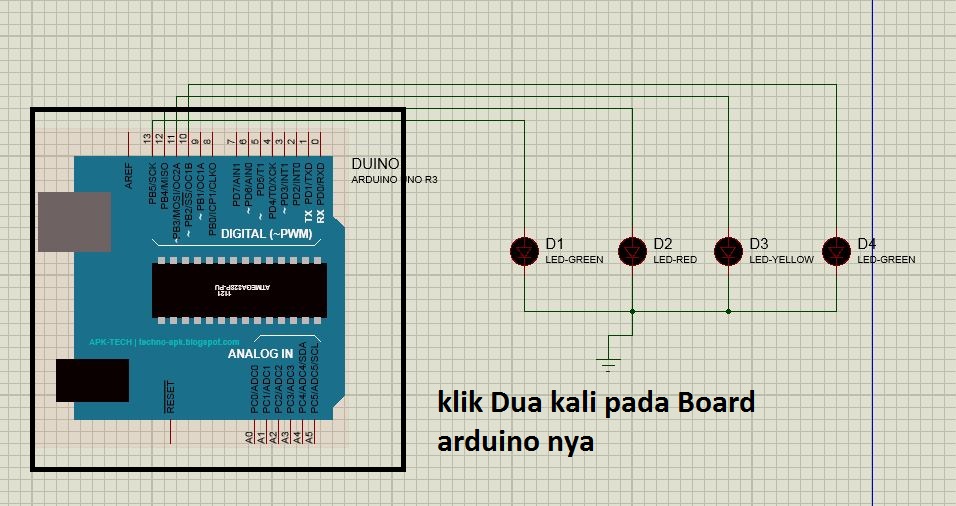 Cara menyalakan Lampu Led Di simulasi Proteus