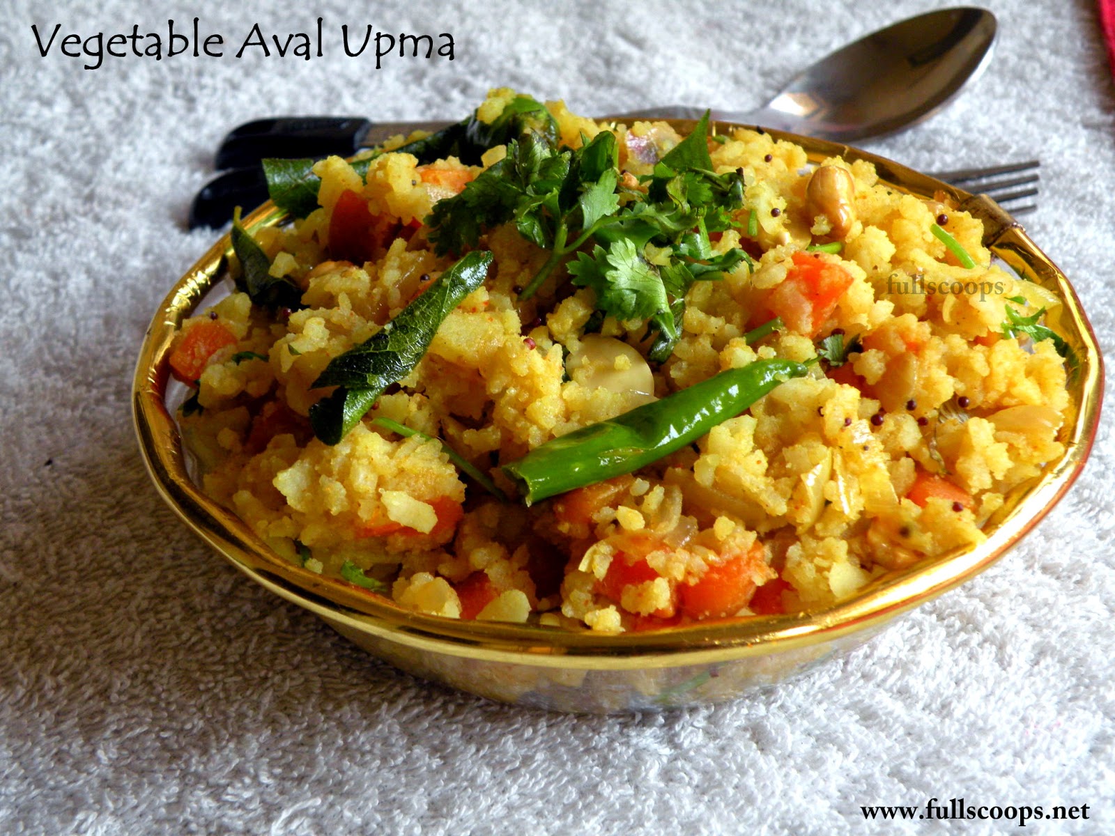 Vegetable Aval Upma / Vegetable Poha Upma ~ Full Scoops - A food blog ...