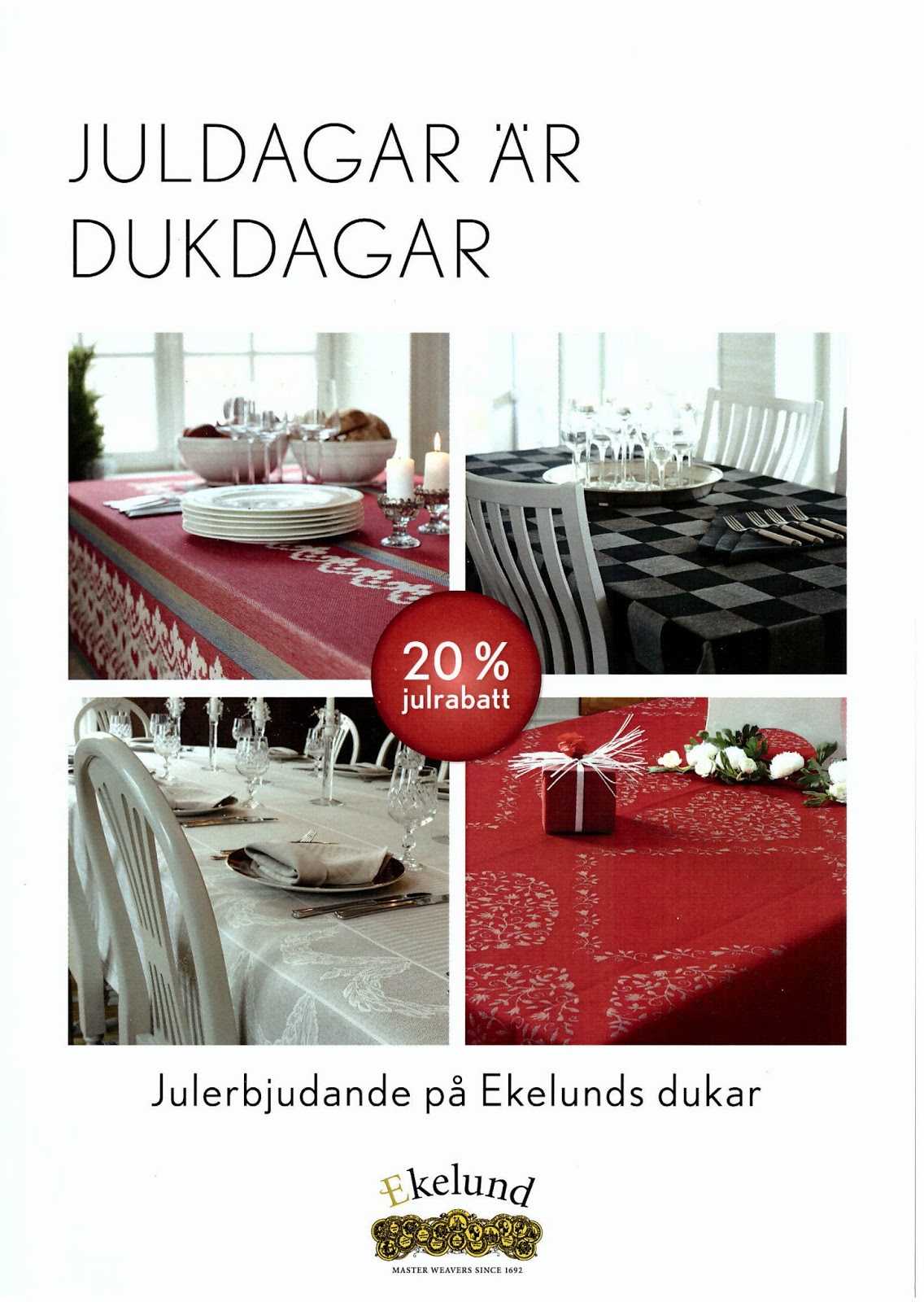 100 år med textil: Beställ stora dukar från Ekelunds med 20% rabatt ...