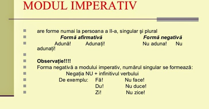 Resurse practică pedagogică: PLAN DE LECȚIE PENTRU MODUL IMPERATIV