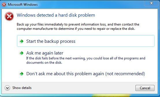 Remove Windows detected a hard disk problem Scary Alert | Spyware ...
