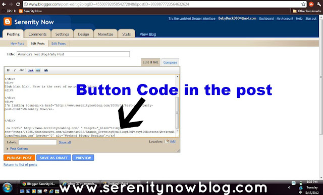 Serenity Now: How to Add a Blog Button to Your Post