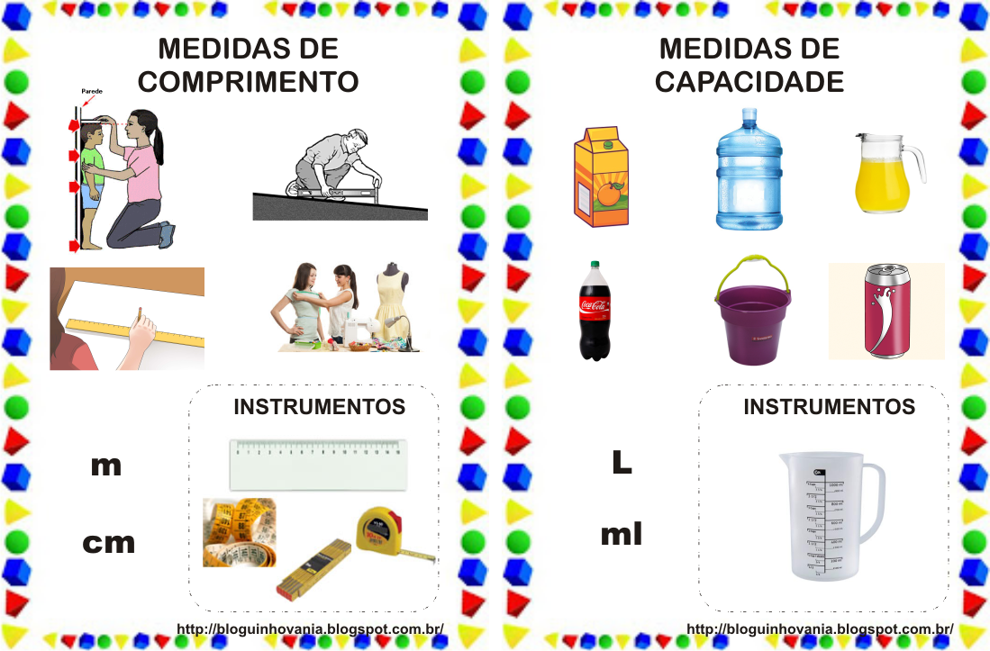 Bloguinho da Vânia: Fichas Matemáticas: Medidas