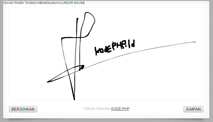 Membuat Tanda Tangan Dengan PHP Dan HTML - Kode PHP - Belajar PHP, HTML, Bootstrap, Jquery, Java