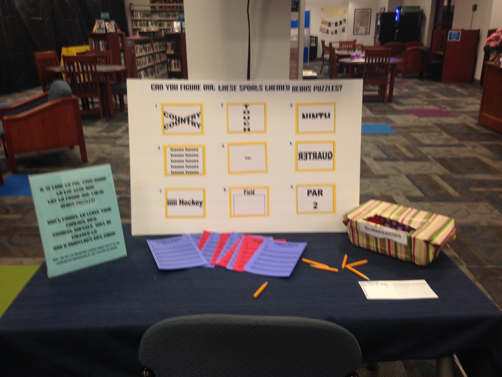 The Adventures Of a New Librarian: Passive Programming: Sports Themed ...