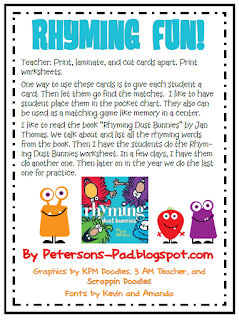 Peterson's Pad: Rhyming Fun FREEBIE