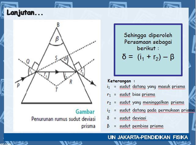 Menurunkan Persamaan Pembiasan Cahaya pada Prisma. | O P T I K