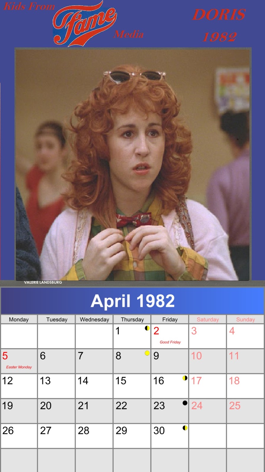Kids From Fame Media: Doris 1982 Calendar