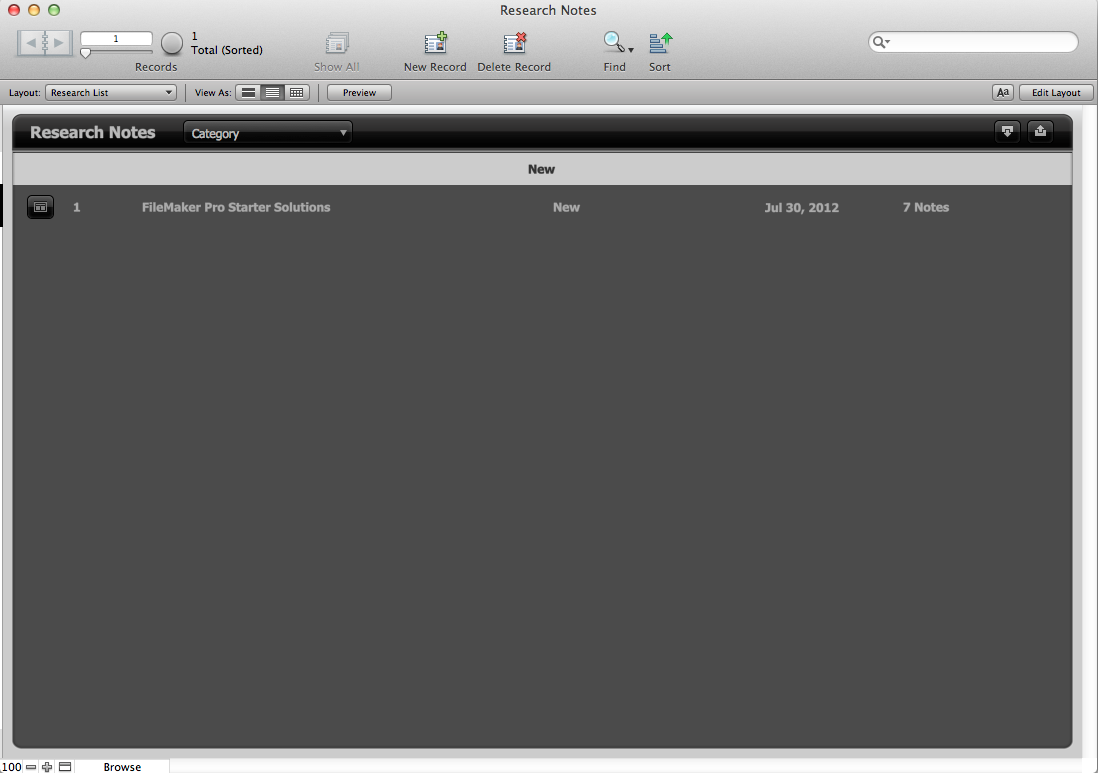 The Mac Office: Research Notes: FileMaker Pro 12 Starter Solution