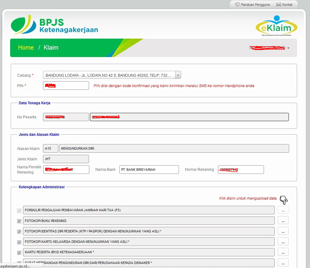 klaim JHT BPJS Tenaga Kerja via e-Klaim Februari 2016 | Berbagi cara ...