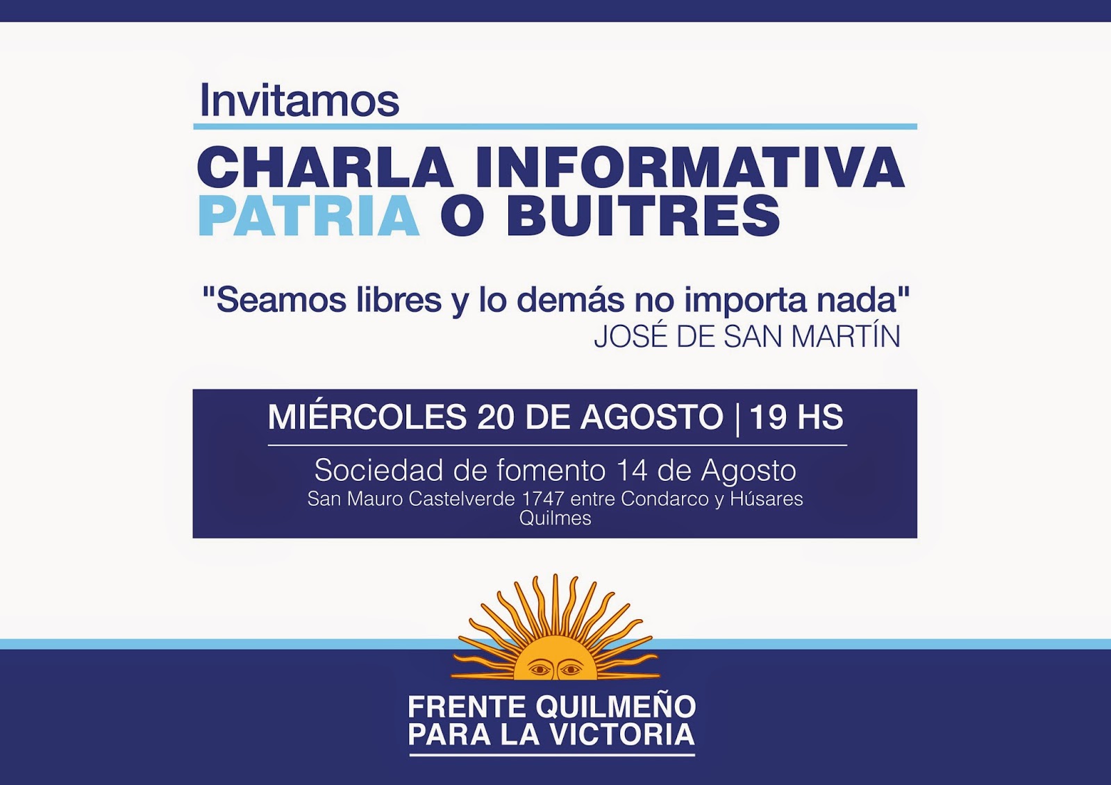 Roberto Gaudio: CHARLA INFORMATIVA ABIERTA A TODA LA COMUNIDAD