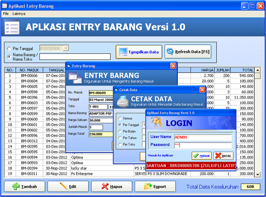 Aplikasi Entry BarangBelajar Itu Indah...