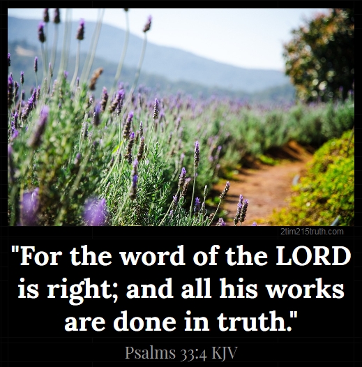 2 Timothy 2:15 Truth: Verse of the Day: Psalms 33:4 KJV