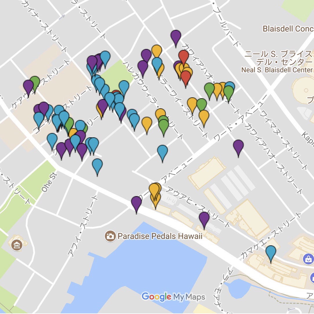 アイアムOKな日々: ホノルルのお洒落エリア、カカアコのグラフィティめぐりはbikiが最高に便利