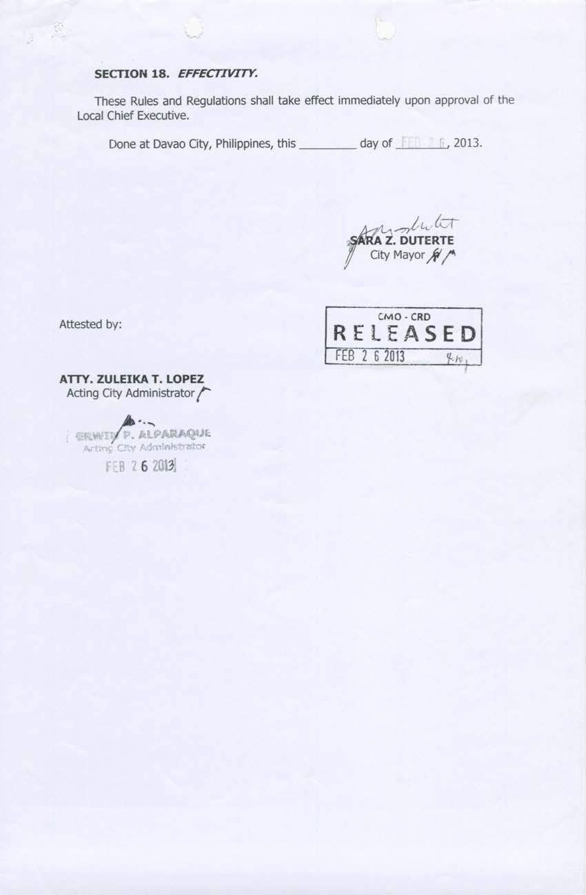 ANTI-SMOKING ORDINANCE 0367-12 - VICES REGULATION UNIT