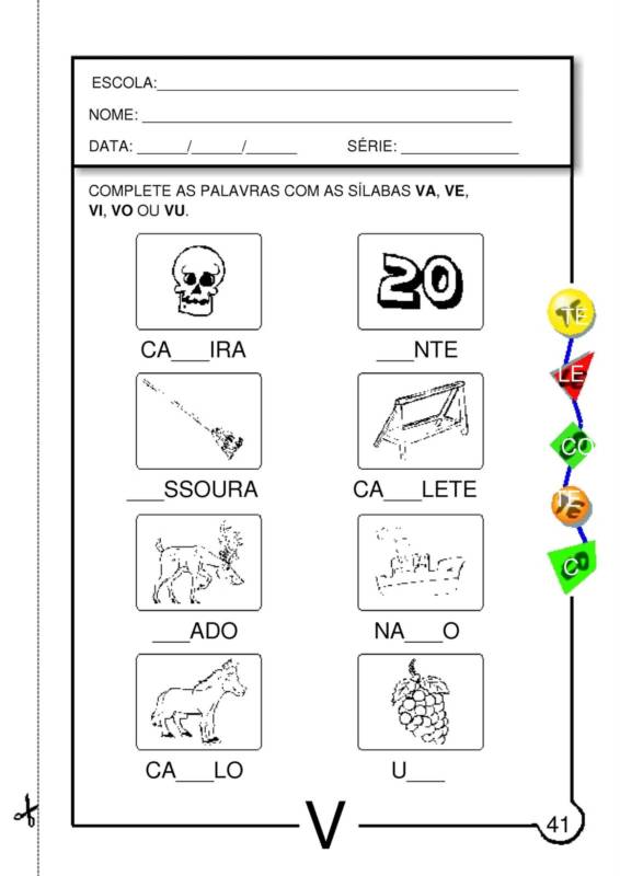 ARTEMANHAS DA TURMINHA: Atividades com F e V