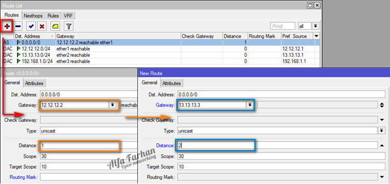 ECMP - Load Balancing, Distance dan Fail Over di Mikrotik ~ Open Networking