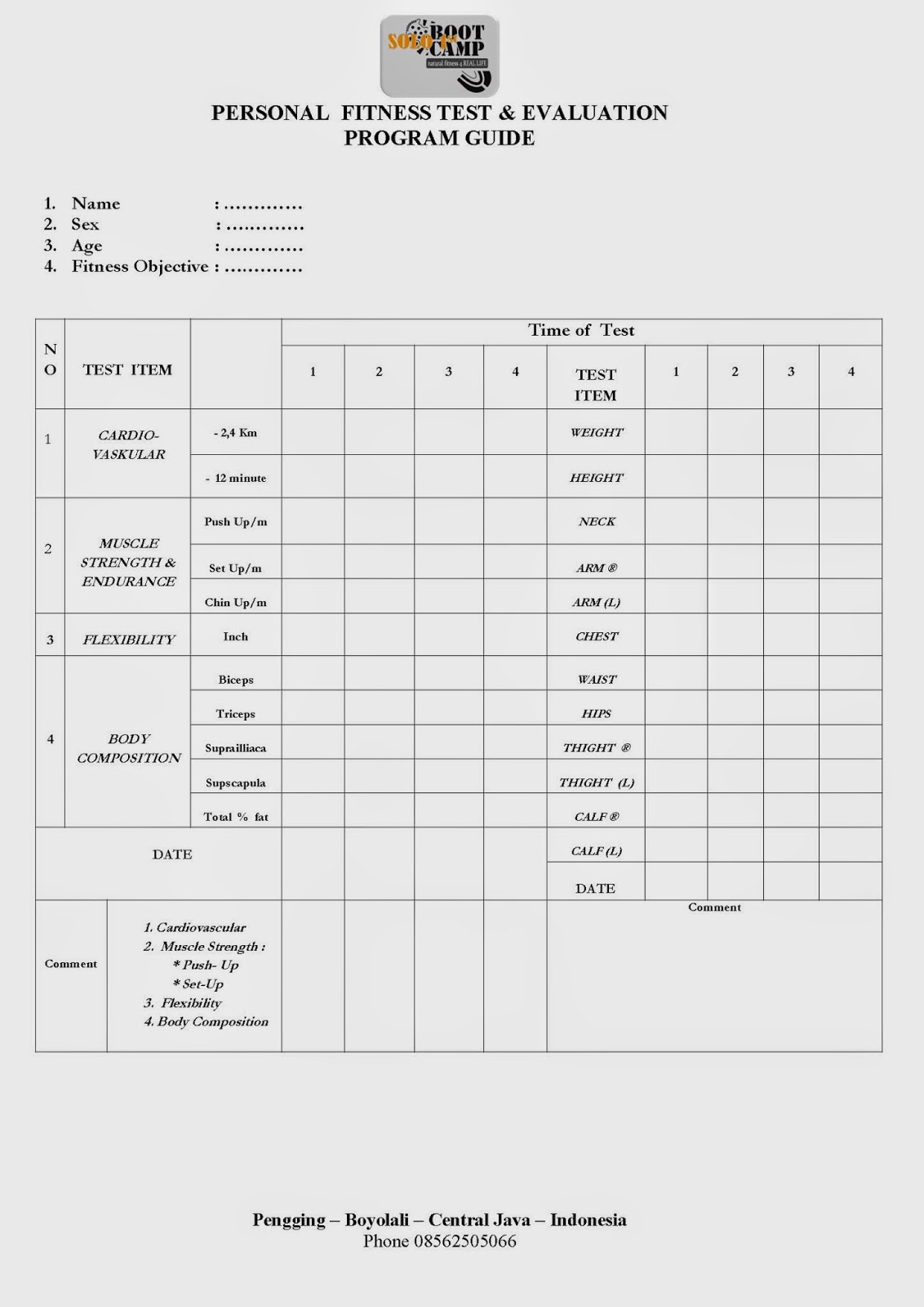 Sri Agus Budi Santoso: Personal Trainer Charts