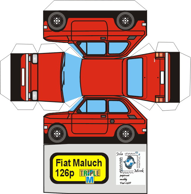 SP. Papel Modelismo: PaperCraft Fiat Maluch 126p
