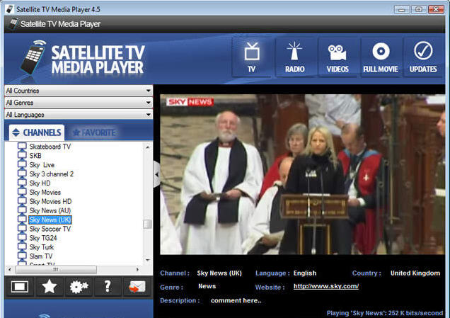 Free Download Satellite Online TV Media Player | free broadcasting live ...