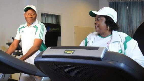 Photos: President Jonathan and First Lady at the gym