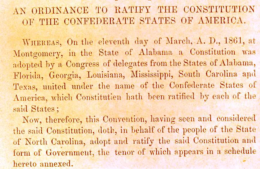 Confederate States of America Constitution: State Secession Resolutions