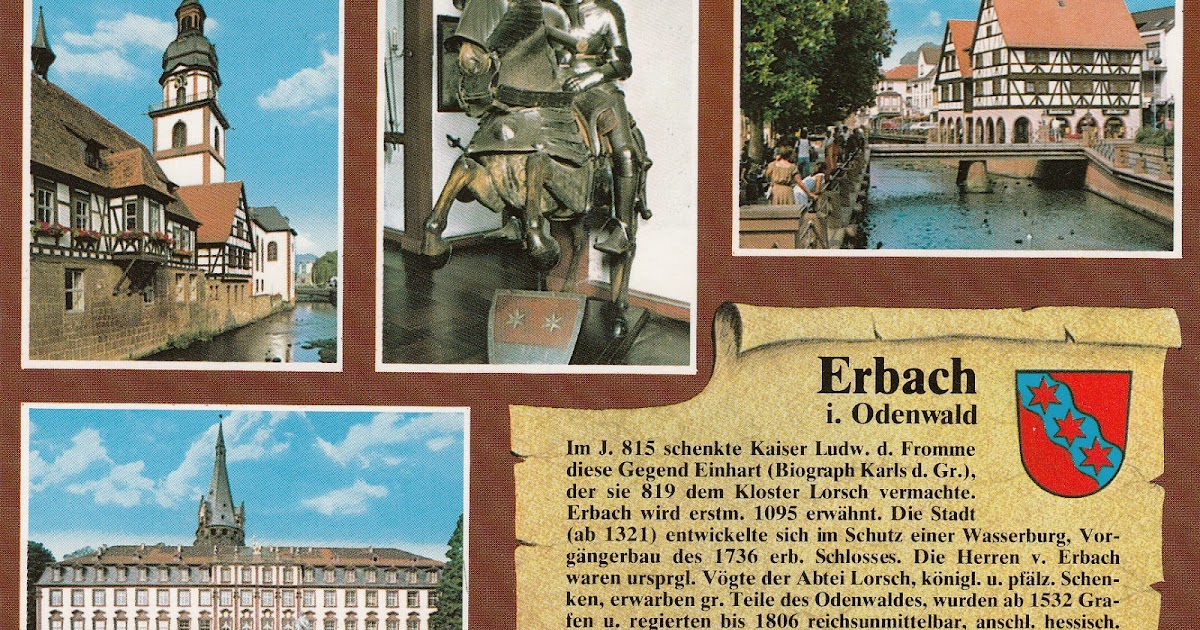 My postcard and stamp week: Germany: History of Erbach