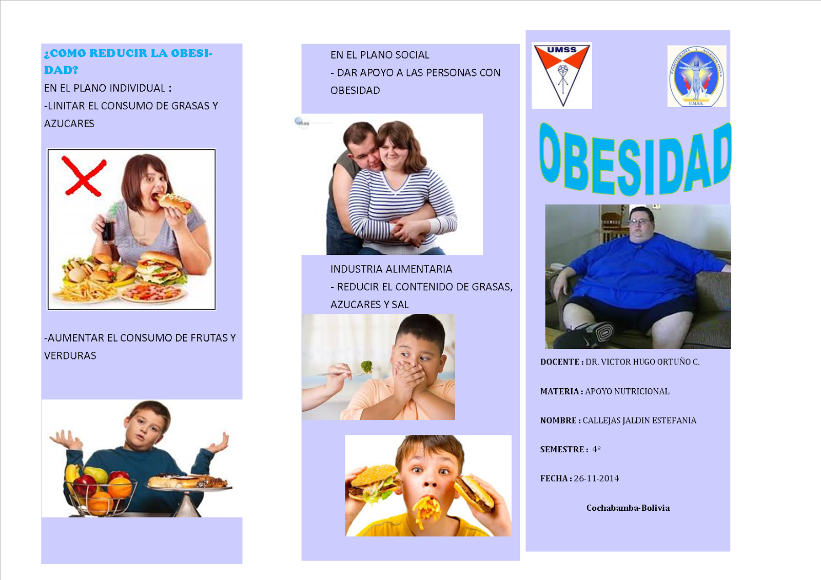 OBESIDAD: Triptico en Español