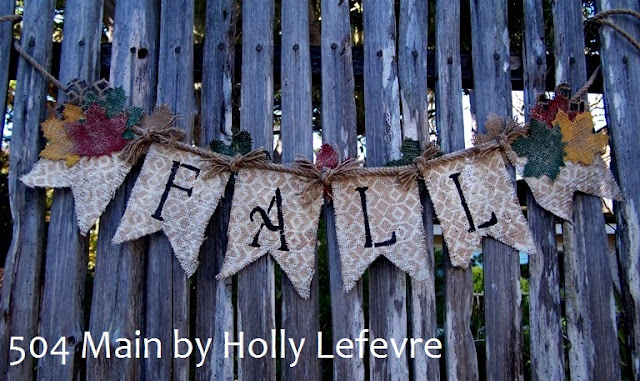 504 Main by Holly Lefevre: Painted Fall Burlap Banner