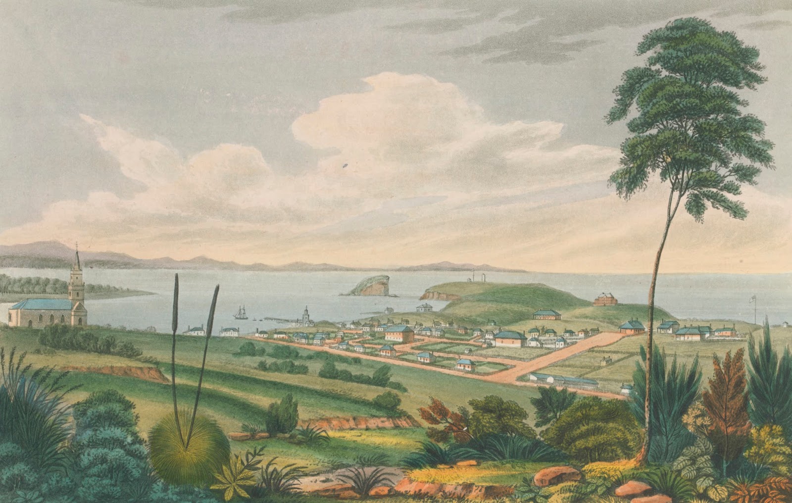 Newcastle, New South Wales 1824 - Joseph Lycett (c. 1775-1828 ...