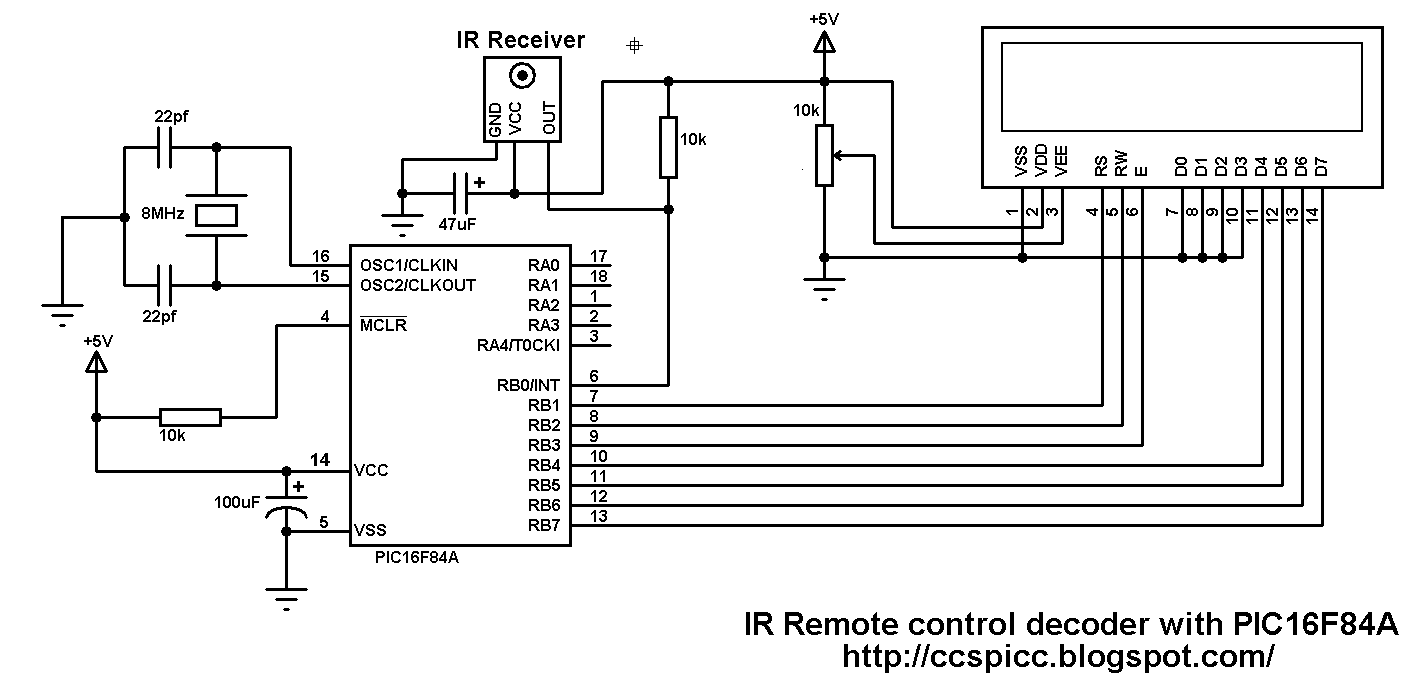 Nec Remote Control Decoder With Pic16f84a