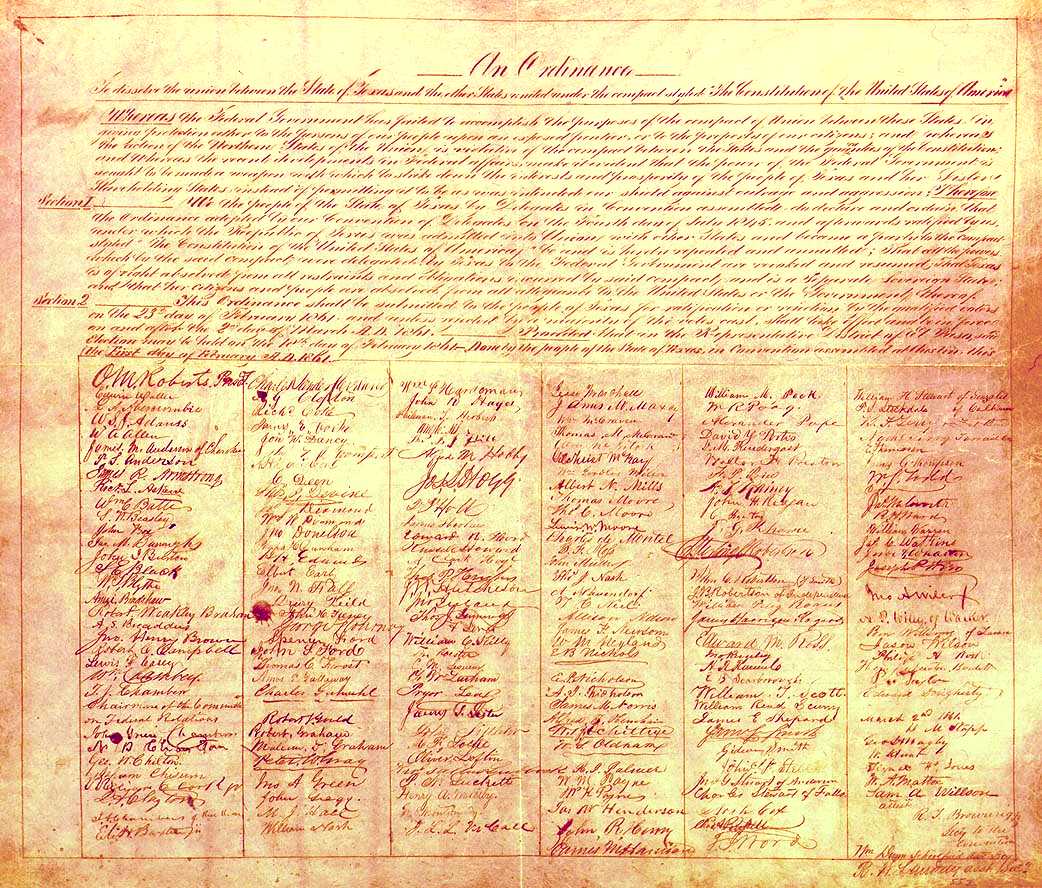 Confederate States of America Constitution: State Secession Resolutions